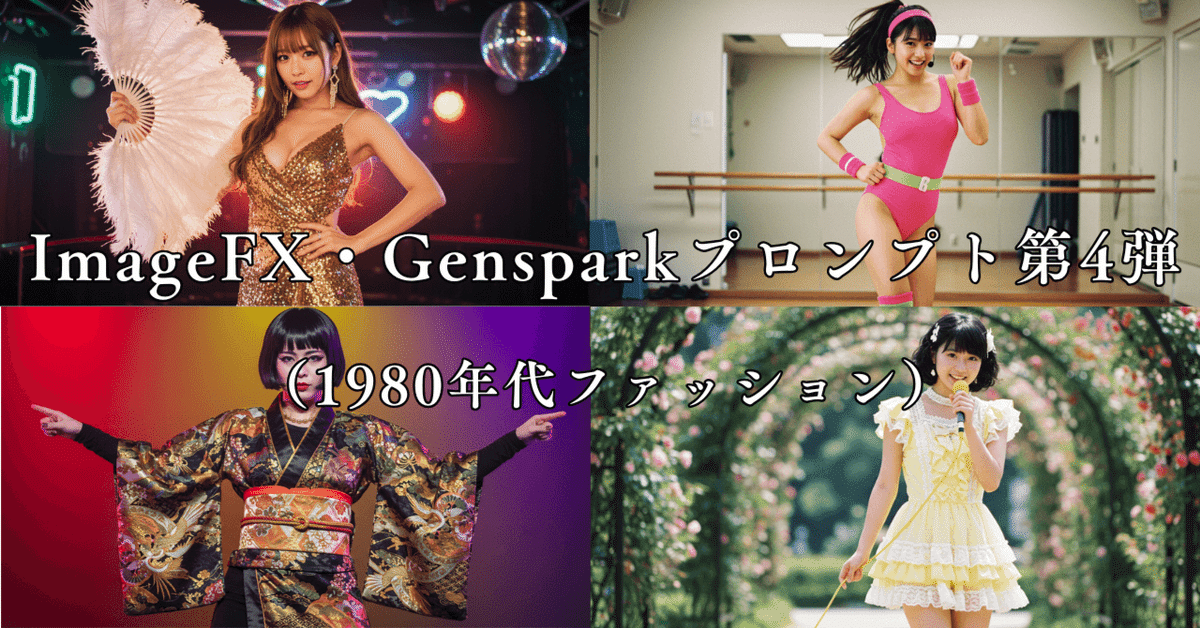 ImageFX・Gensparkプロンプト 第4弾（1980年代ファッション）｜みゆー|AI×ライティング･画像生成