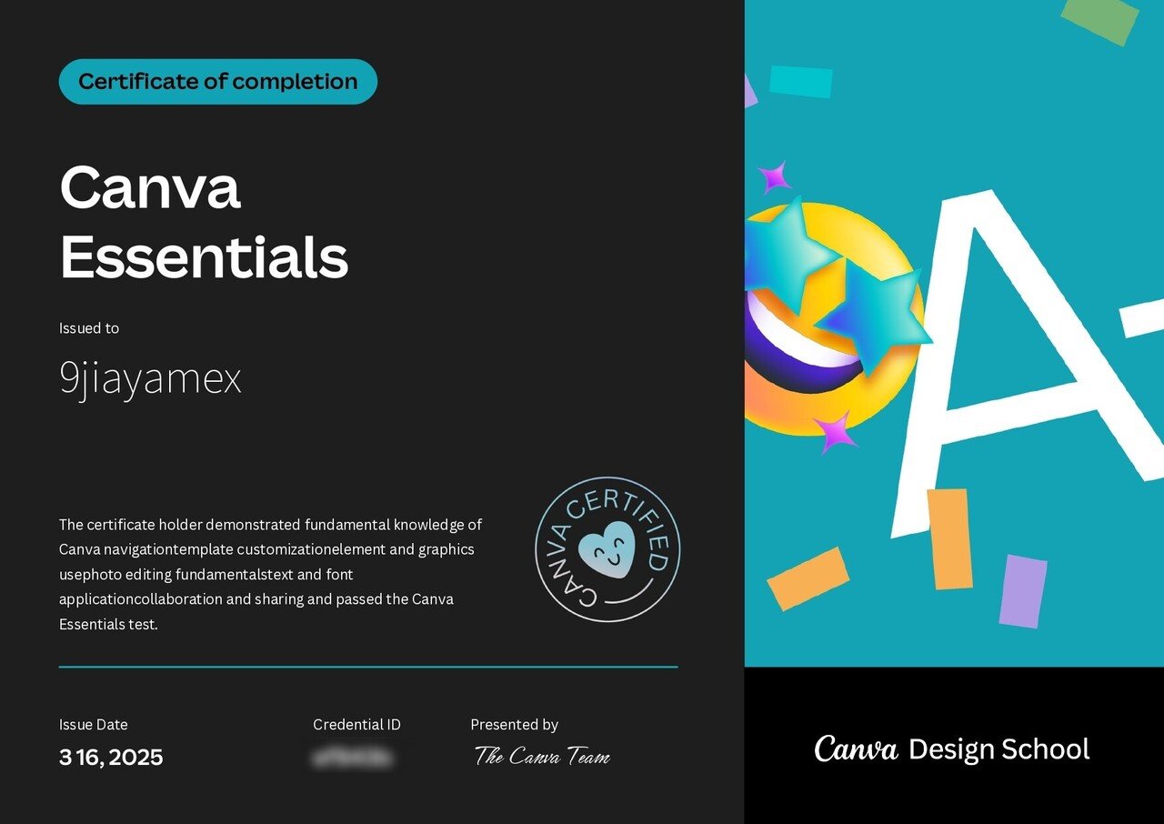 嬉しいことに、Canva Design School で Canva Essentials 認定を取得しました。 特別な対策をしなくても日常の使用範囲内の知識で大丈夫でした👍｜久慈あやめ🖋ママライター