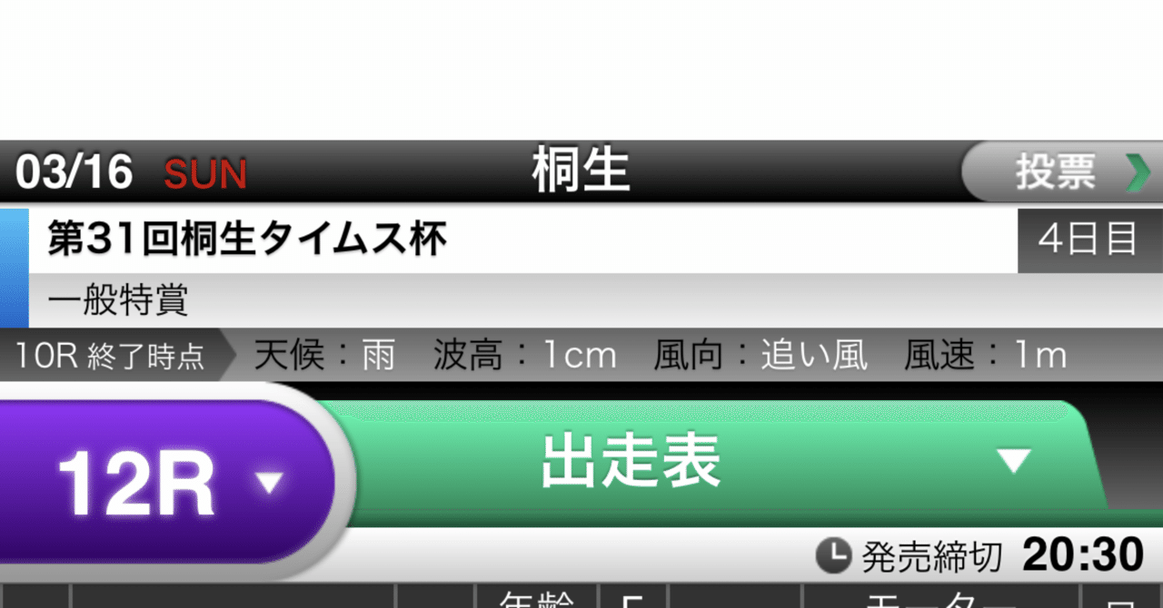 自信度A 桐生4連的中目指す🎯3月16日🤩桐生12R🤩🤩｜画用紙の競艇予想