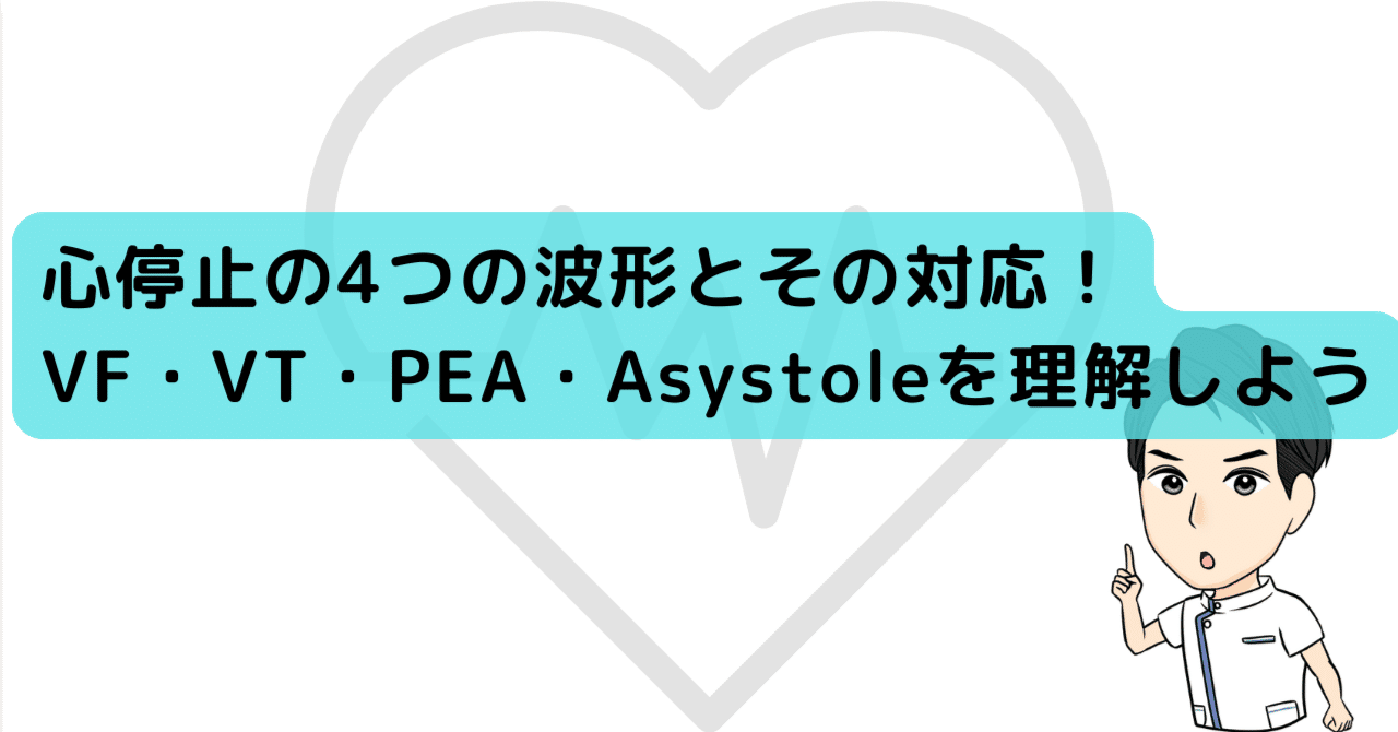心停止の4つの波形とその対応！VF・VT・PEA・Asystoleを理解しよう｜ヒロの心電図ノート