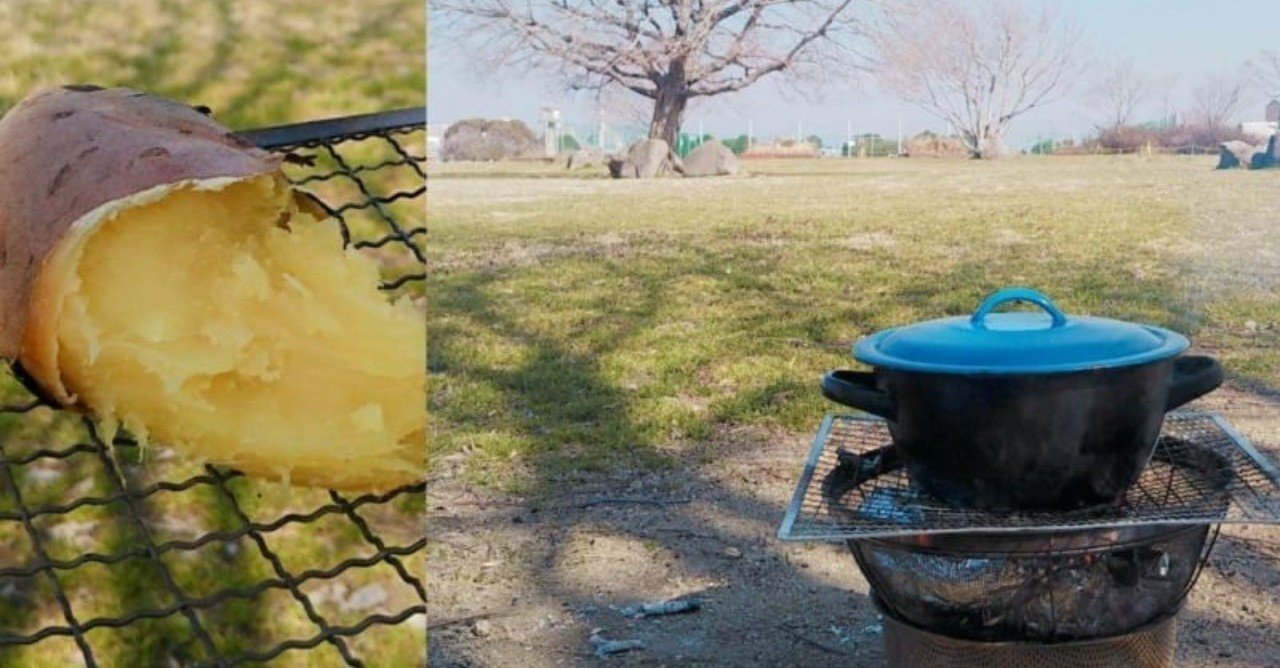 いるのはザル2個だけ！たき火で自分時間を楽しむ｜swimmy_y｜note