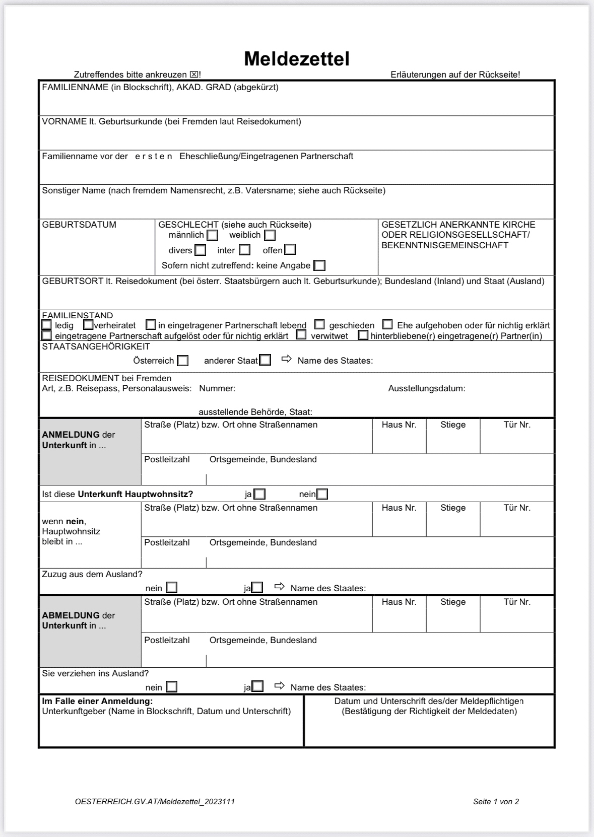 ウィーン留学者必須！住所登録'Meldezettel'📄の書き方・提出法｜ユズレもん