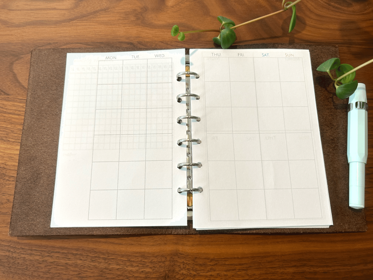 【フリーダウンロード】手帳リフィル A6サイズの[ウィークリー＆マンスリー]｜saki_note