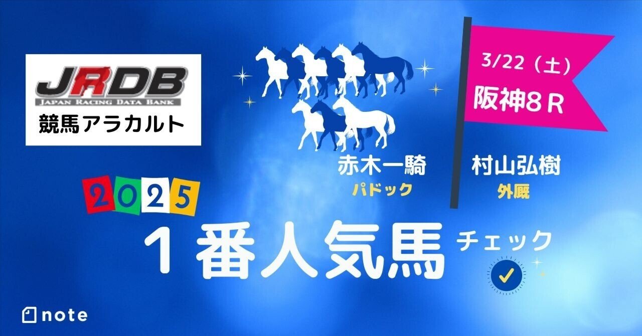 3/22（土）阪神8R 1番人気馬チェック｜JRDB 競馬アラカルト