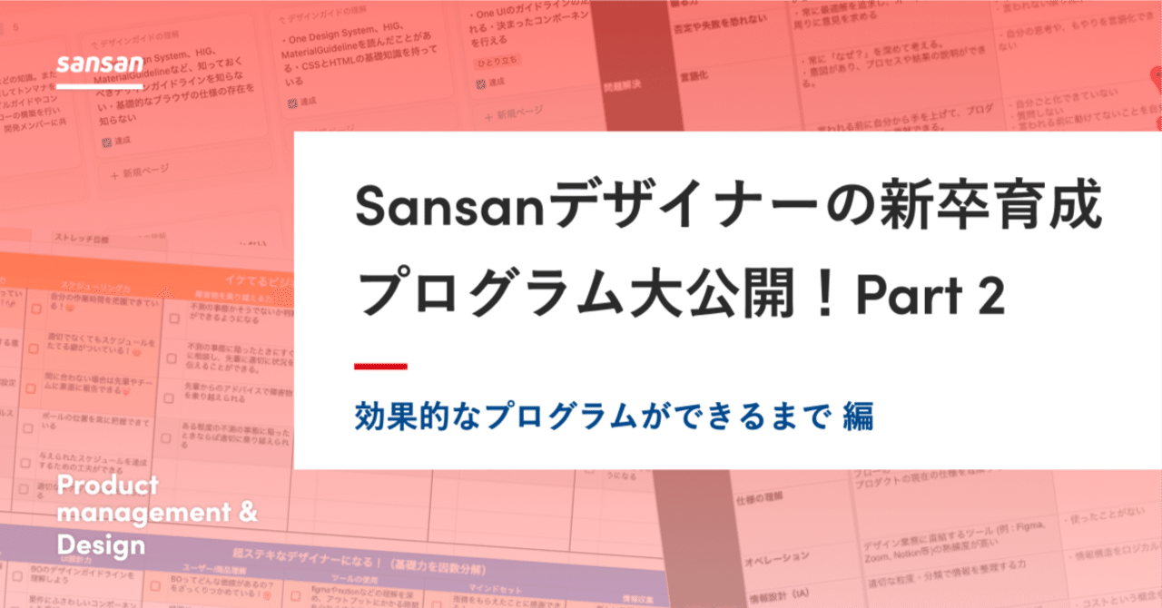 Sansanデザイナーの新卒育成プログラム大公開！Part2〜効果的なプログラムができるまで〜｜Sansan Product management & Design