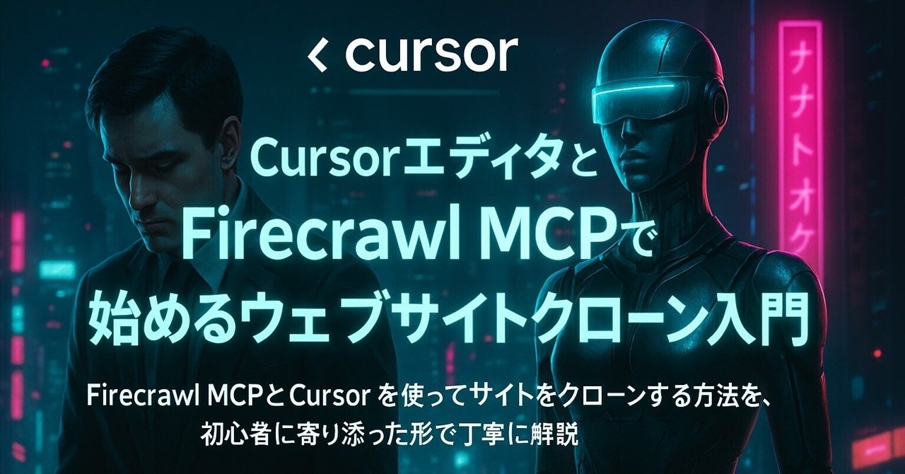 CursorエディタとFirecrawl MCPで始めるウェブサイトクローン入門｜KEN_AI