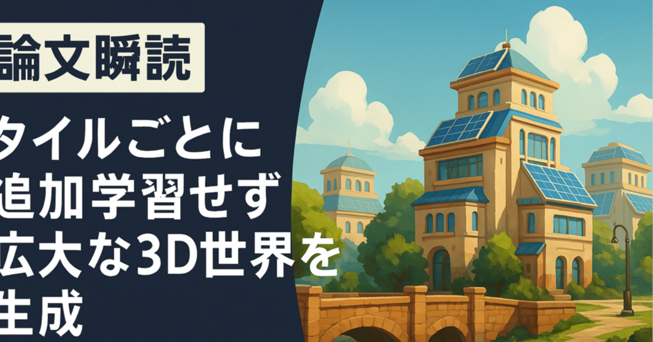 【論文瞬読】Tile by Tile: How SynCity Builds Expansive 3D Worlds Without Additional Training｜AI Nest