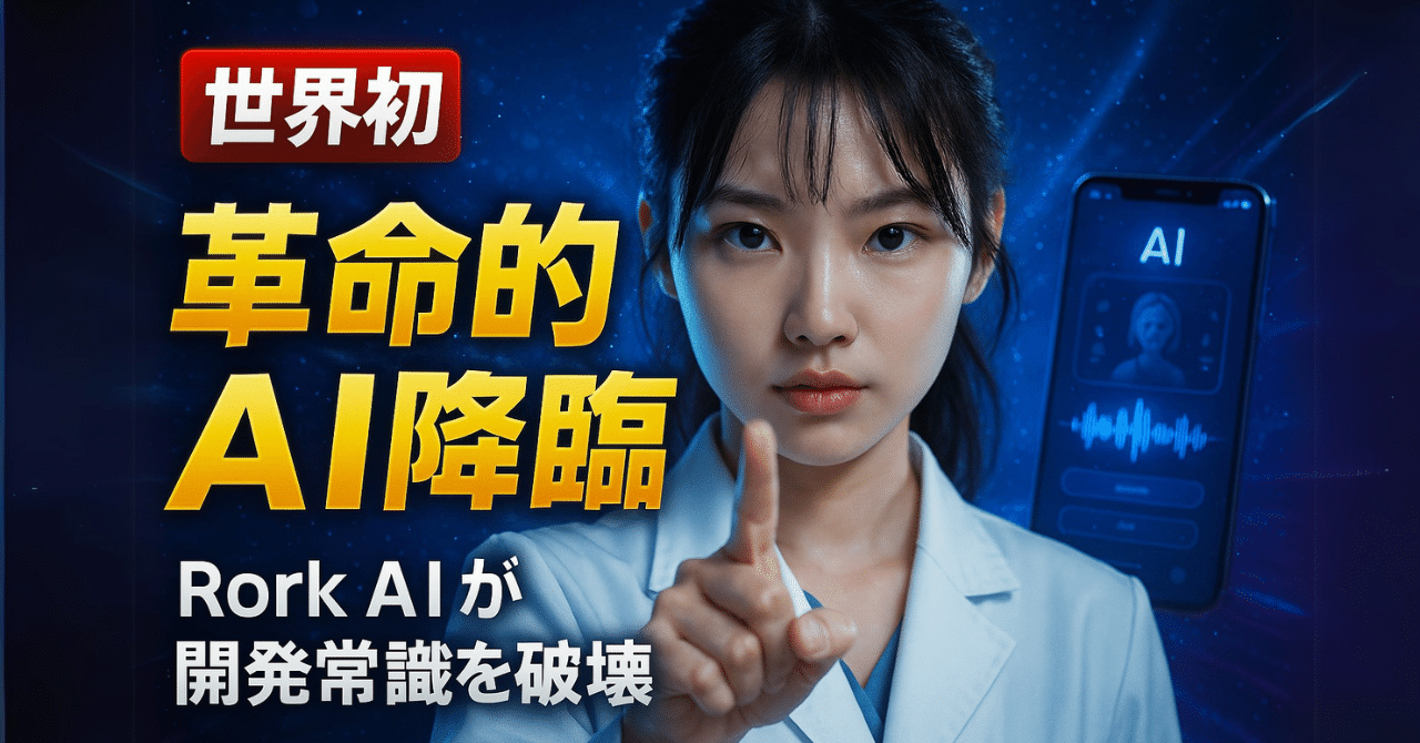 【衝撃】コード不要！たった数秒でアプリ開発が完結する革命的AI「Rork」が日本上陸前に海外で大反響｜青井ちゃん｜「挑戦で変える」半年で月収100万、1年で月収420万以上達成24歳