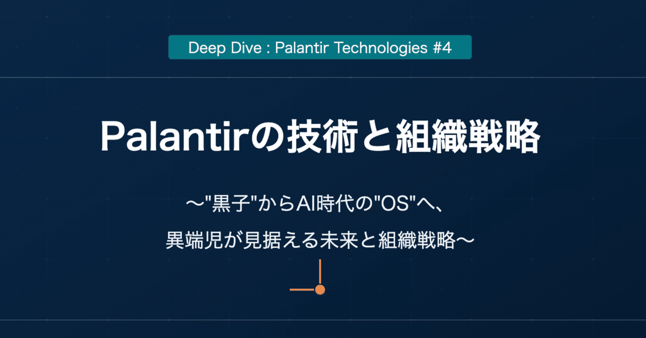 #165「Palantirの技術と組織戦略〜"黒子"からAI時代の"OS"へ、異端児が見据える未来と組織戦略〜」（Deep Dive : Palantir Technologies #4 ...