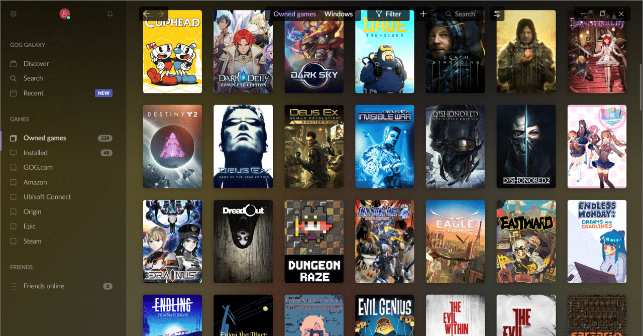 GOG Galaxyで複数プラットフォームのPCゲームを一元管理する｜たなぎゅう