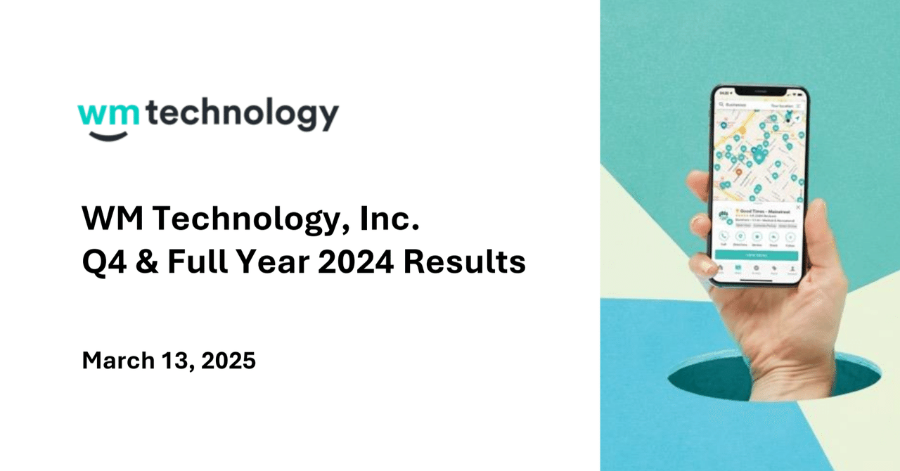 【米国株】WM Technology Inc. (MAPS) 2024年第4四半期決算説明会【要約版】｜ネイト
