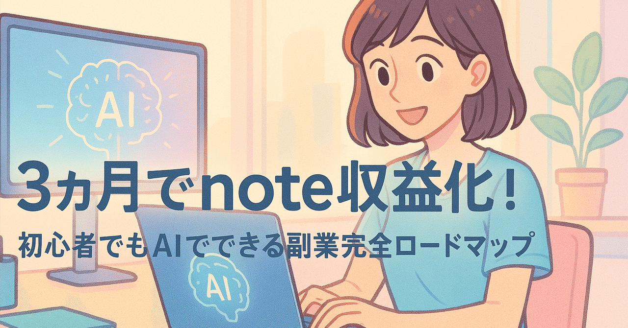 【3ヶ月でnote収益化！初心者でもAIでできる副業完全ロードマップ】｜Saw8/うつHSPゆる生きづらさ攻略ノート