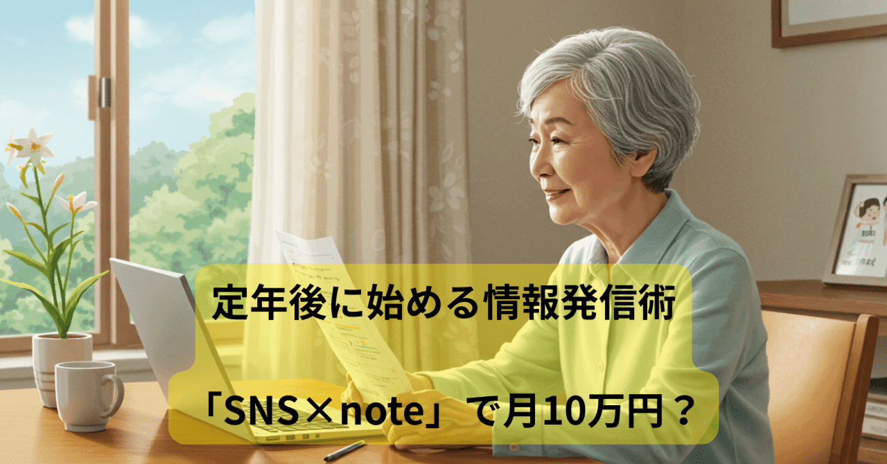 人生経験が宝になる！定年後に始める情報発信術 「SNS×note」で月10万円？〜経験だけで“共感と収入”を生む技術とは？〜｜65歳からのSNSライフ なおこちゃん