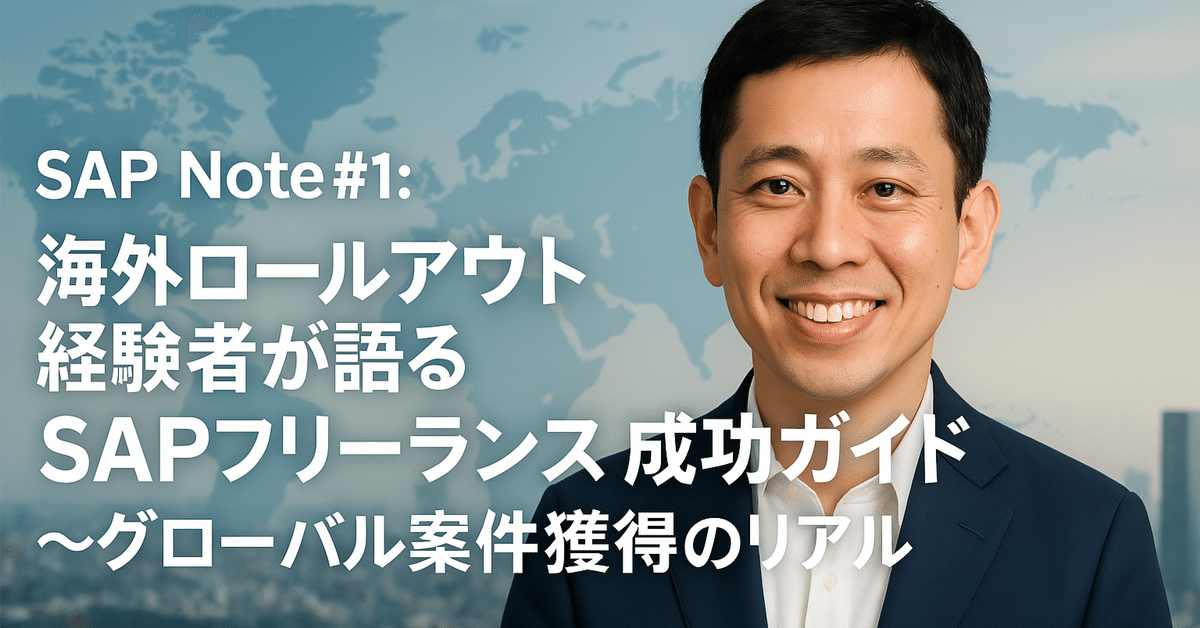 SAP Note #001: 海外ロールアウト経験者が語るSAPフリーランス成功ガイド～グローバル案件獲得のリアル｜SAP note ...