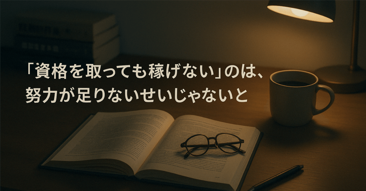 “資格を取っても稼げない”のは、努力が足りないせいじゃないと。｜shintaro_saeki