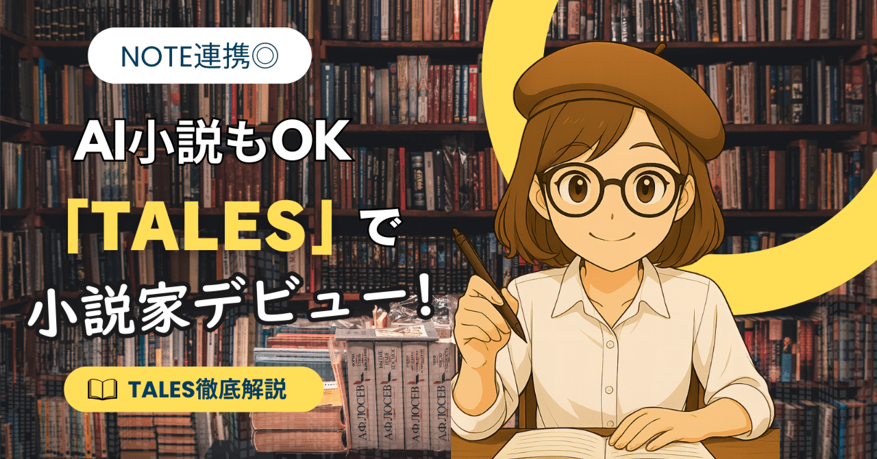 【AI小説もOK】noteの新サービス「Tales（テイルズ）」で小説家デビュー！メディア化を目指す物語投稿サイトを徹底解説｜はる@SNSワーママ