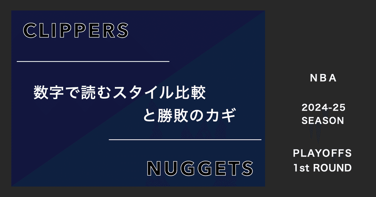 【NBA試合プレビュー】クリッパーズ（LAC） vs ナゲッツ（DEN）【プレーオフ1回戦】｜Bデータラボ🏀