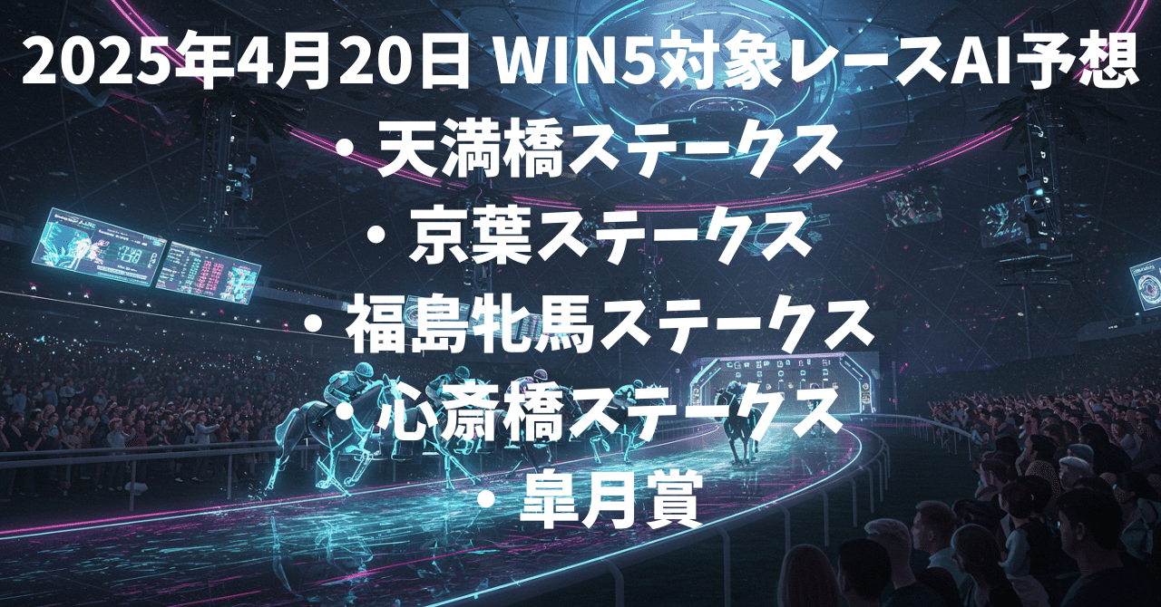 2025年4月20日(日)WIN5対象レースAI予想｜Richard Miller(競馬予想AI UMAGI)