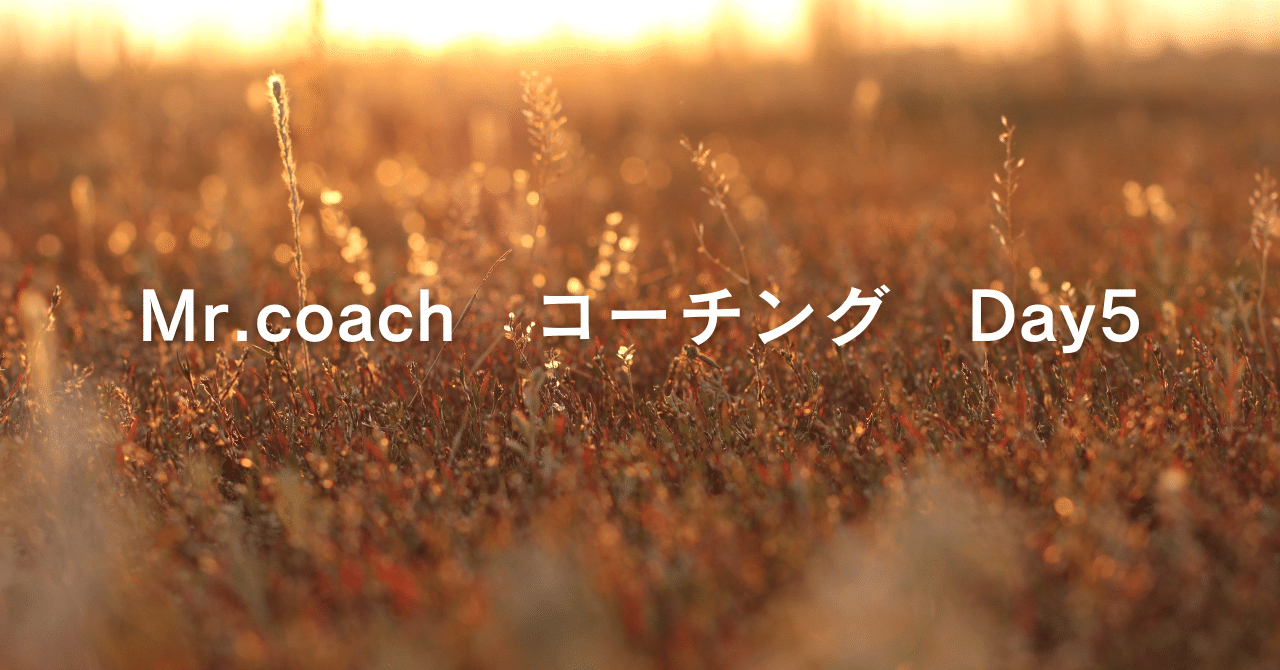 Mr.coachのコーチングを受けてみたDay5｜すすきだゆう