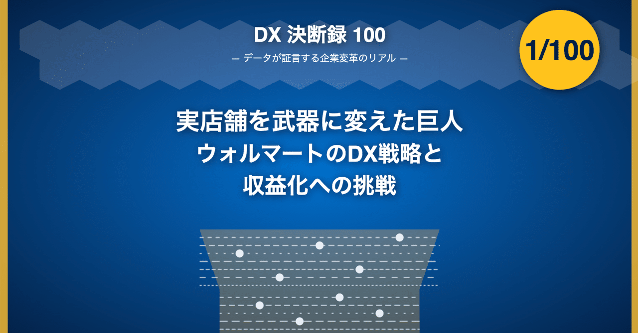 #269「実店舗を武器に変えた巨人：ウォルマートのDX戦略と収益化への挑戦」（DX 決断録 1/100）｜久米村隼人＠DATAFLUCT代表
