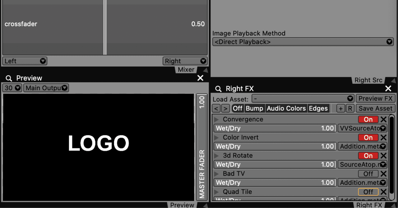 【VDMX6】ロゴ画像にちょっと動きつけたいって時に役立つエフェクトまとめ｜uno