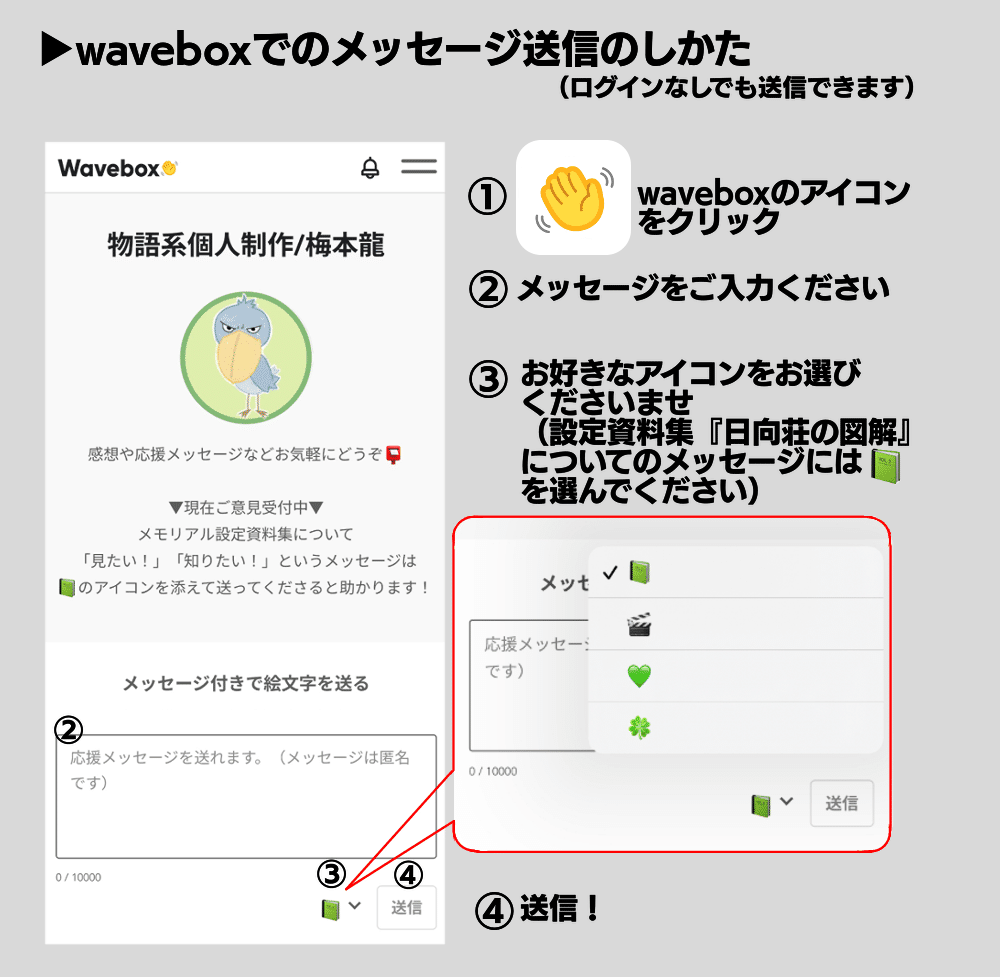 waveboxでのメッセージ送信のしかた｜梅本龍｜つくるひと
