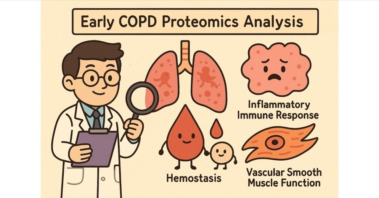 早期COPDプロテオミクス解析：炎症性免疫応答と止血または血管平滑筋機能に関連するマーカー｜Makisey