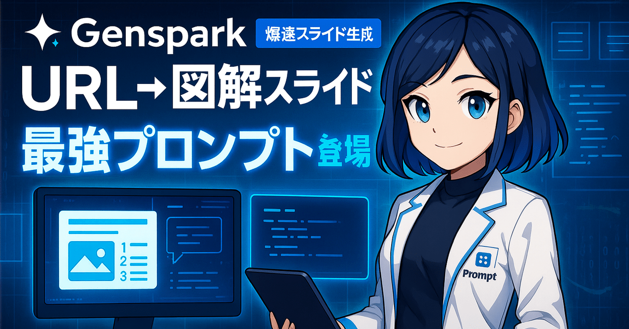 【Genspark活用】URLから図解スライドを自動生成する最強プロンプト｜Prompt Town🏘️ プロンプトの生成、保存・共有プラットフォーム