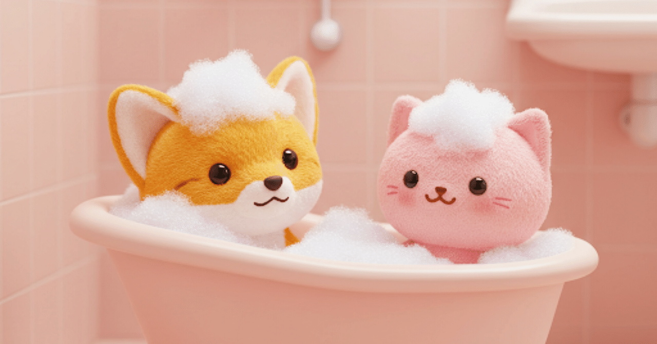 ぬい達を風呂にいれる｜yutty