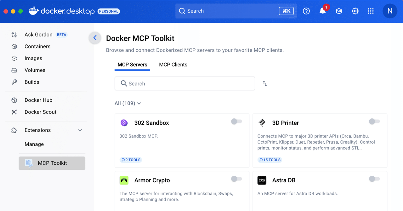 Docker MCP Toolkit を試す｜npaka