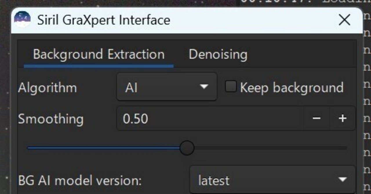 【GraXpert】Siril 内でGraXpertを使うには(v1.4.0beta1より）｜ゴンカネ