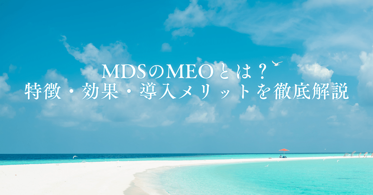 MDSのMEOとは？特徴・効果・導入メリットを徹底解説｜sh