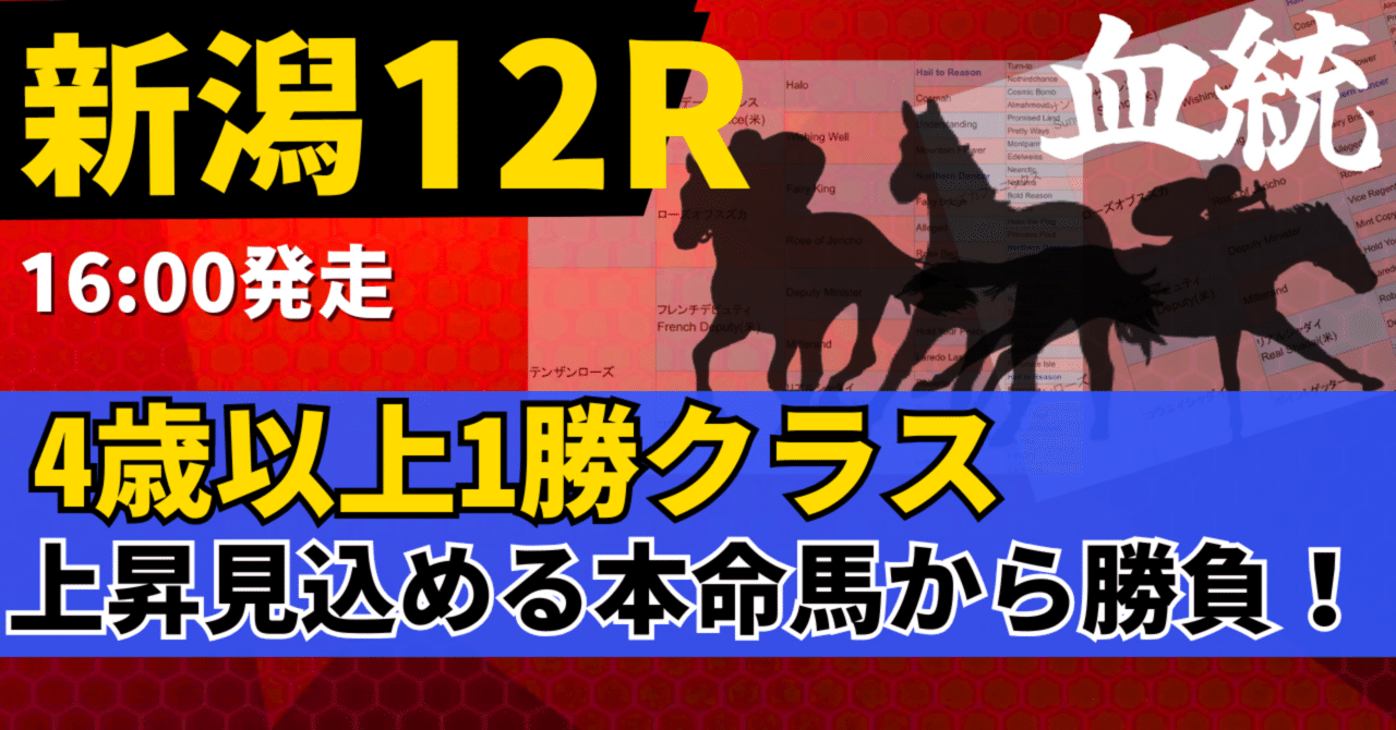 5/11(日)【新潟12R】 4歳以上1勝クラス 発走16:00｜you