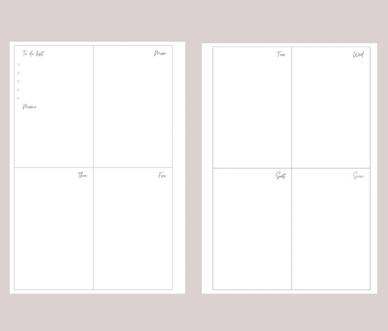 【フリーダウンロード】手帳リフィル A5サイズの週間ブロック｜saki_note