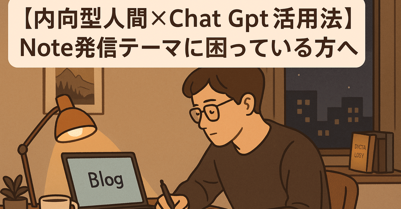 【内向型人間×Chat Gpt活用法】Note発信テーマに困っている方へ｜内向型人間×GPTの対話ログ