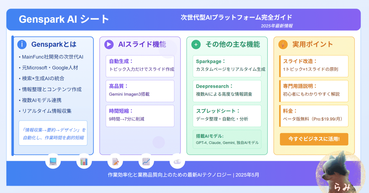 Genspark AIシート革新の全貌｜らみ