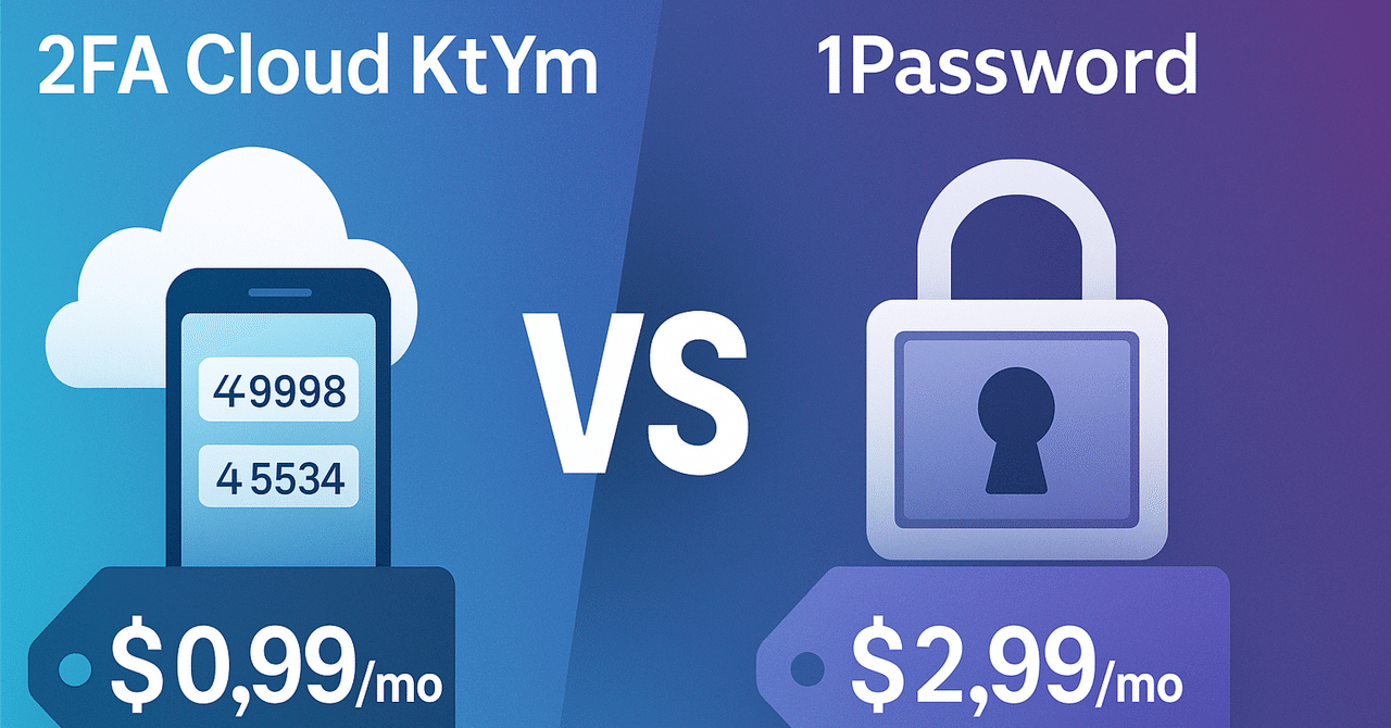 2FA Cloud KtYm vs 1Password：コスト効率に優れた2要素認証対決｜松崎達朗 | 2FA Cloud KtYm