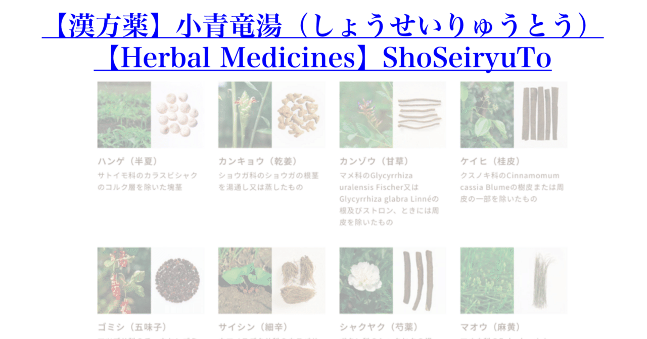 【漢方薬】小青竜湯（しょうせいりゅうとう）【Herbal Medicines】ShoSeiryuTo｜200im