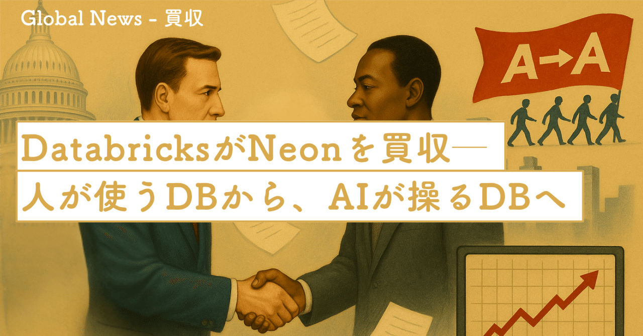 DatabricksがNeonを10億ドルで買収──AI主導のソフトウェア開発に最適なデータ基盤とは何か？｜SecondWave
