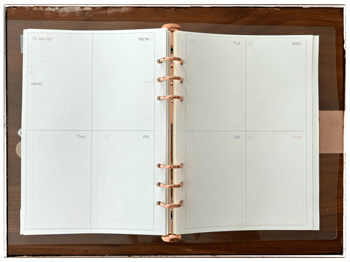 【フリーダウンロード】手帳リフィル A5サイズの週間ブロック｜saki_note