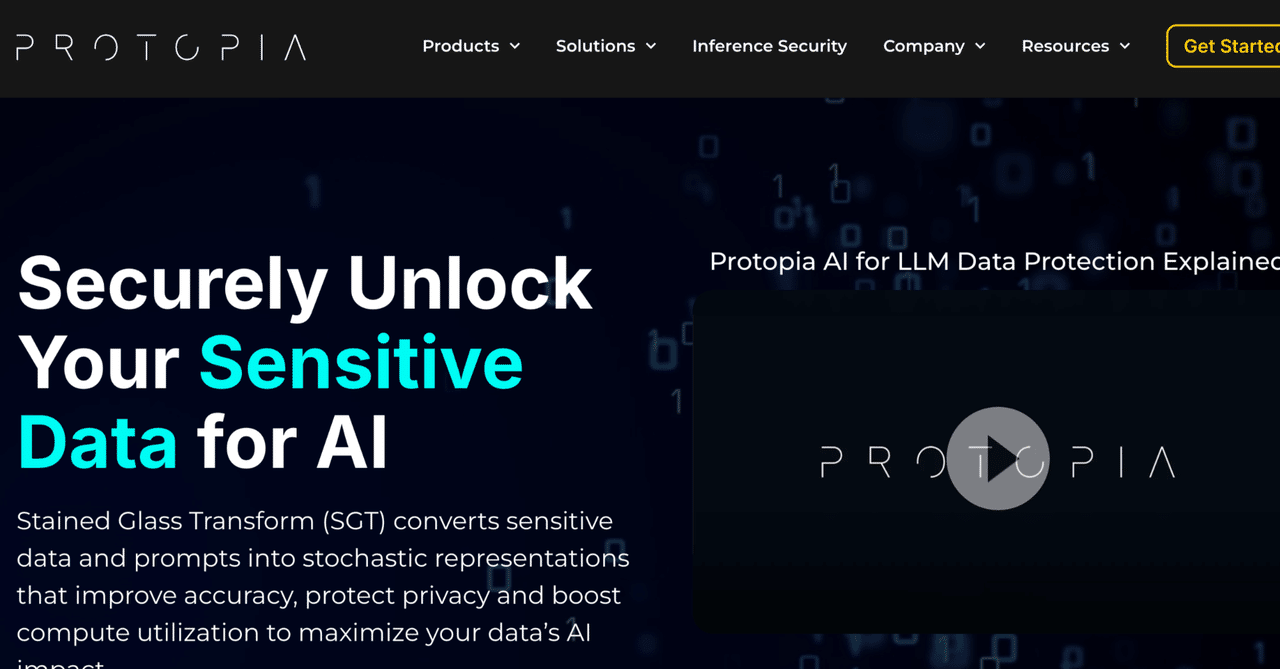 Protopia AIは、2020年に米国テキサス州オースティンで設立されたAIセキュリティ企業で、生成AIや大規模言語モデル（LLM）におけるデータ保護とプライバシー強化を専門としています ...