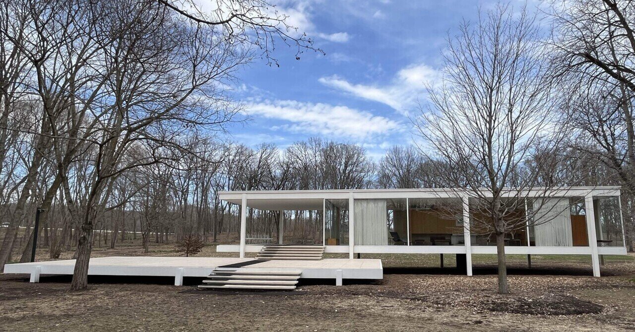 31.建築を巡る旅 :3月シカゴ ① ミース・ファン・デル・ローエのファンズワース邸 ｜森 伊織 iori mori