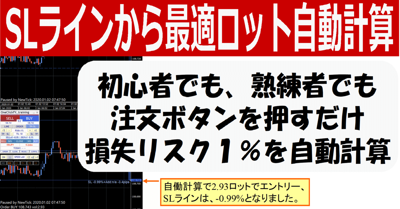 損切りラインを基準に損失1％を自動計算してエントリーする方法｜RootCauseFX【公式】検証・練習ソフト・FXトレード支援ツール