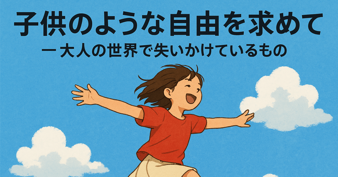 子供のような自由を求めて — 大人の世界で失いかけているもの｜Kohei Maruyama