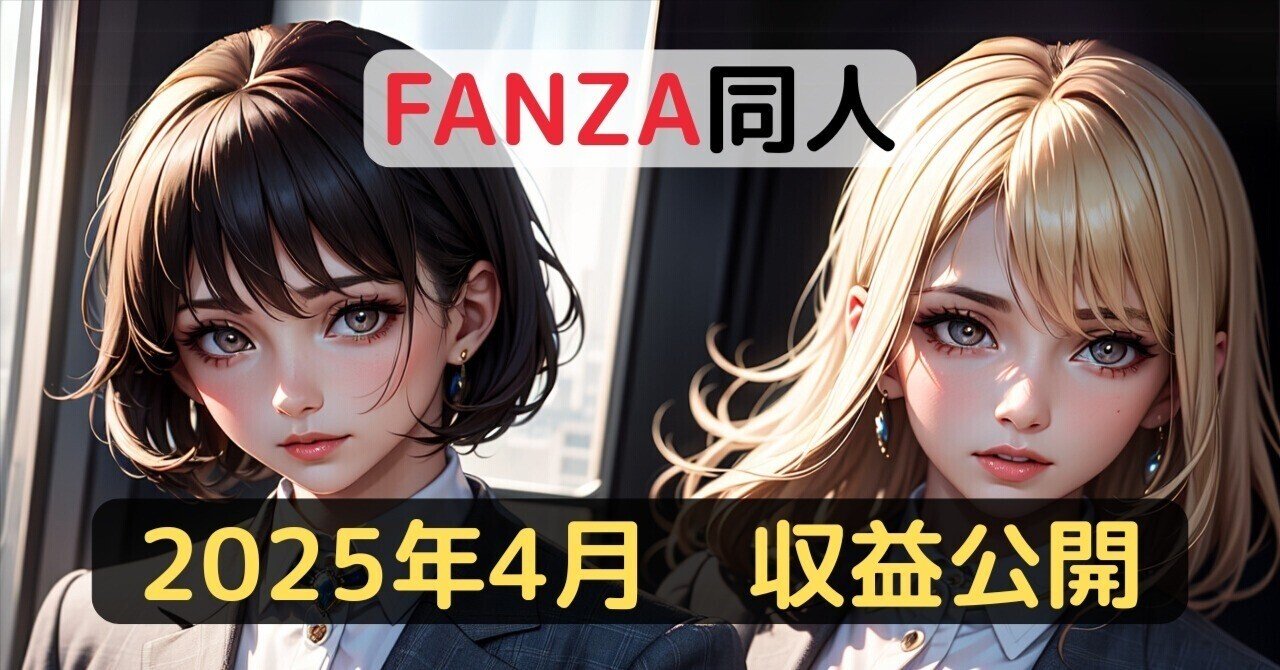 【収益公開】2025年4月 FANZA同人 生成AI（今月はダメでした）｜どんぐり