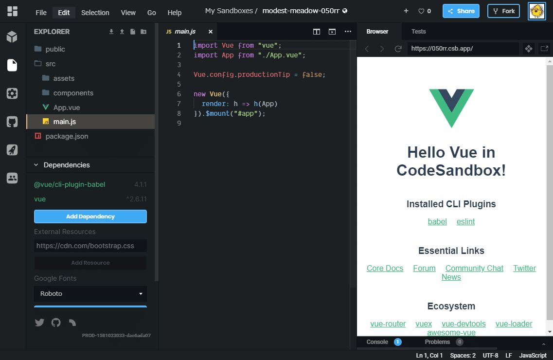 (2) CodeSandboxでサンプルを動かす - デザイナー向けのVue.js紹介｜noonworks