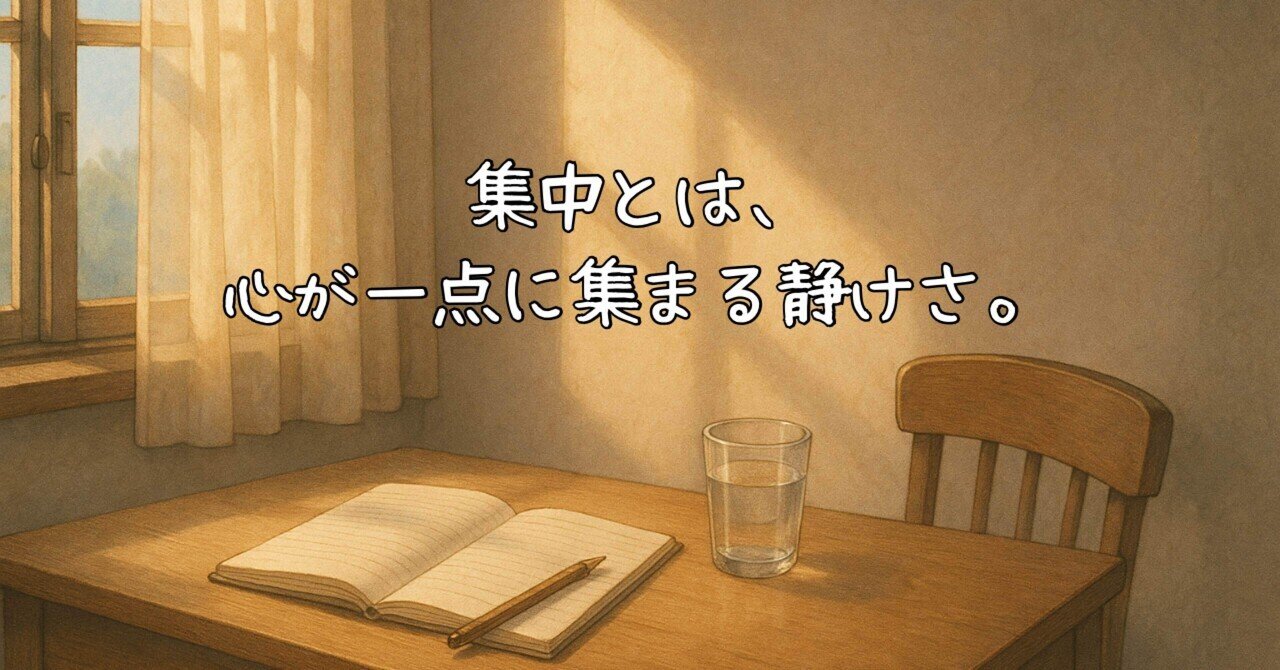 集中とは、心が一点に集まる静けさ。｜kotoha｜gentle life note