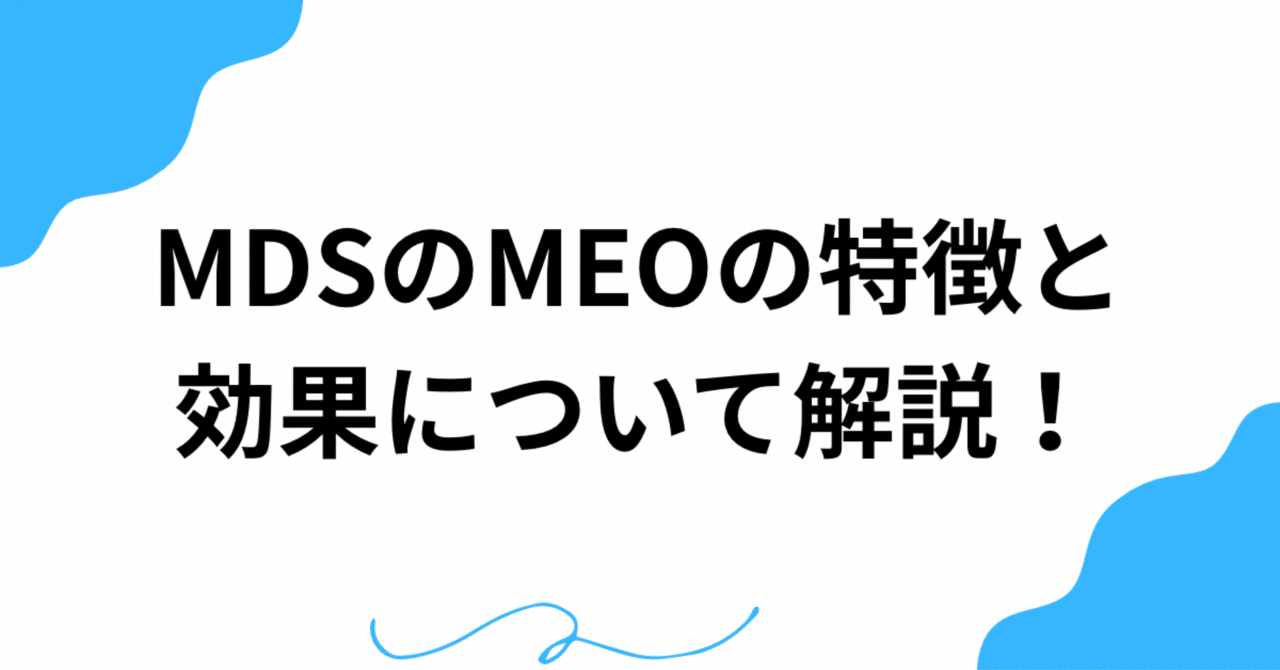 MDSのMEOの特徴と効果について解説！｜りなっち