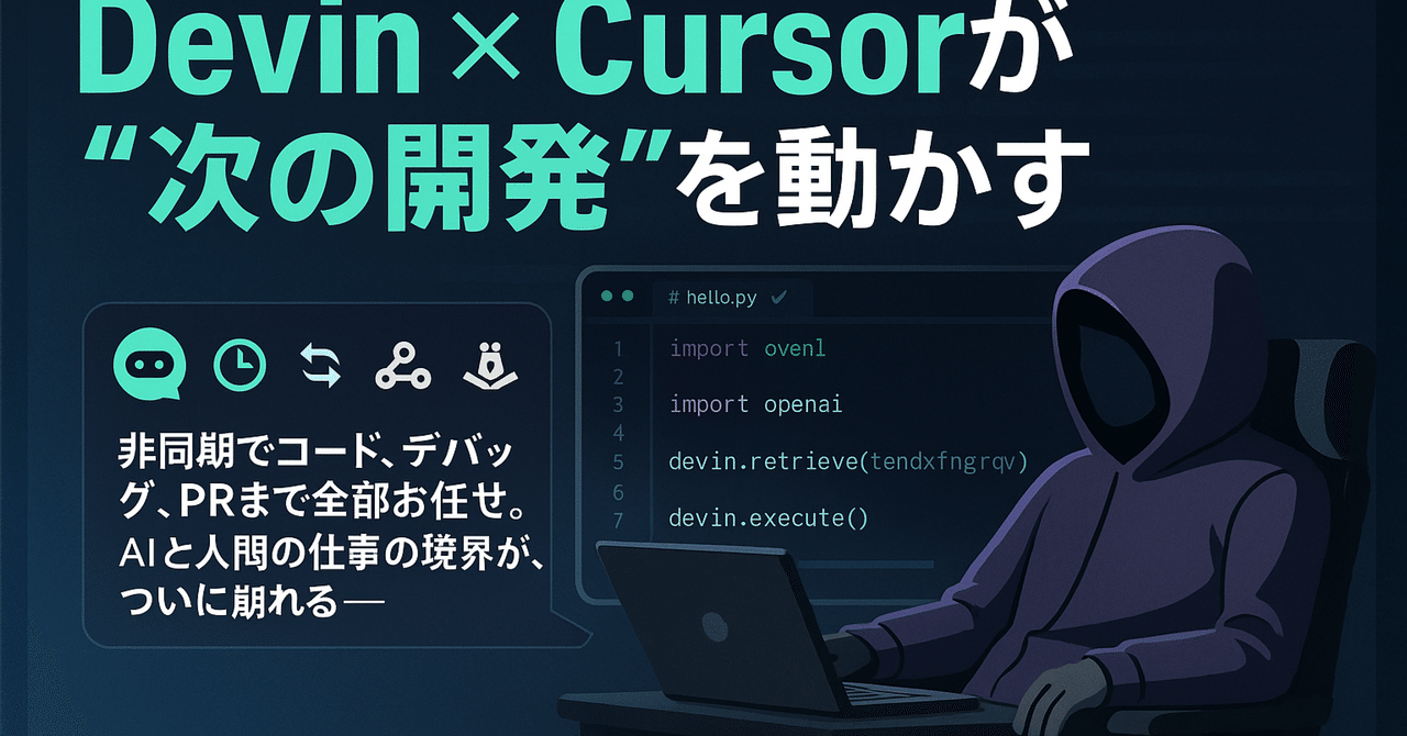 「Devin搭載のCursorが凄すぎる！非同期で“全部”やってくれる開発の未来」｜makinige777