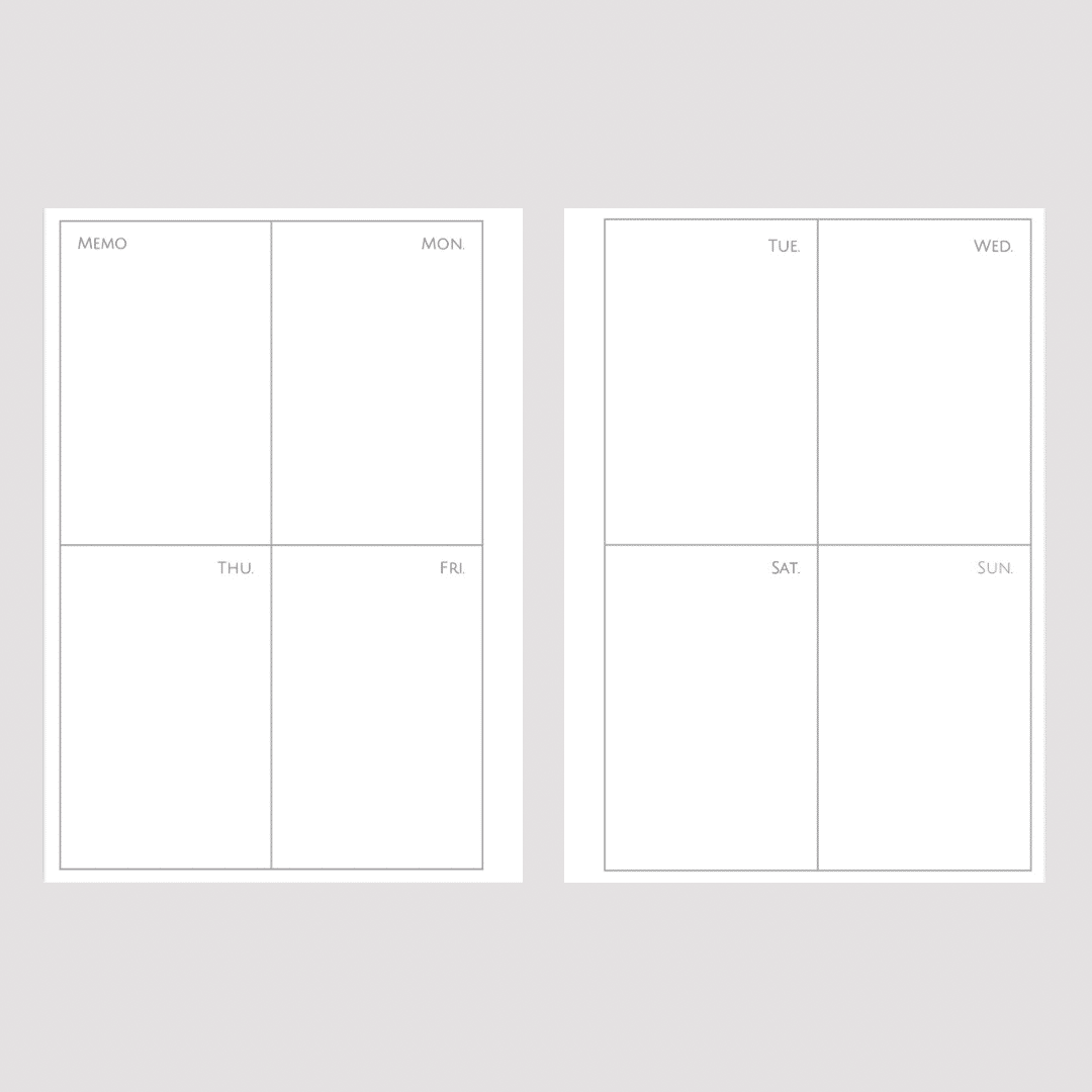 【フリーダウンロード】A6サイズの週間ブロック手帳リフィル （リニューアル）｜saki_note